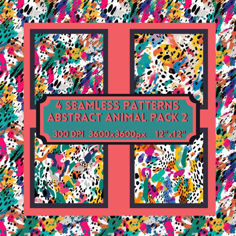 Abstract Animal Pack 2 | Abstract Animal Print Seamless Patterns | Pack ...