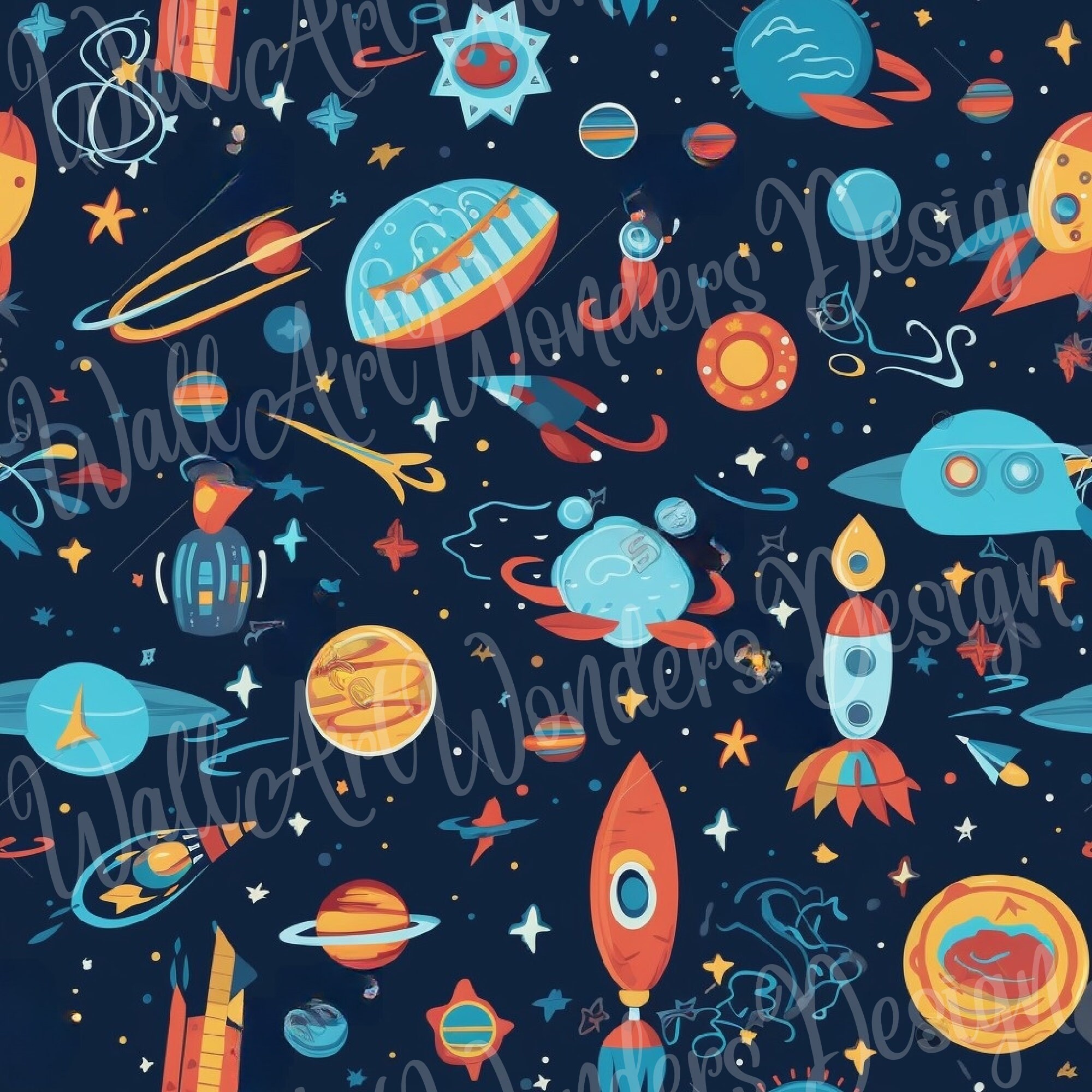 4 Original Digital Outer Space Seamless Pattern PNG Files Outer Space ...