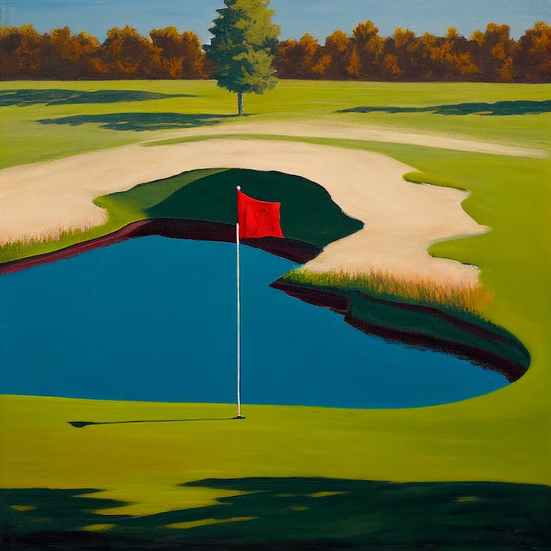 Golf Course Oil Painting - Etsy