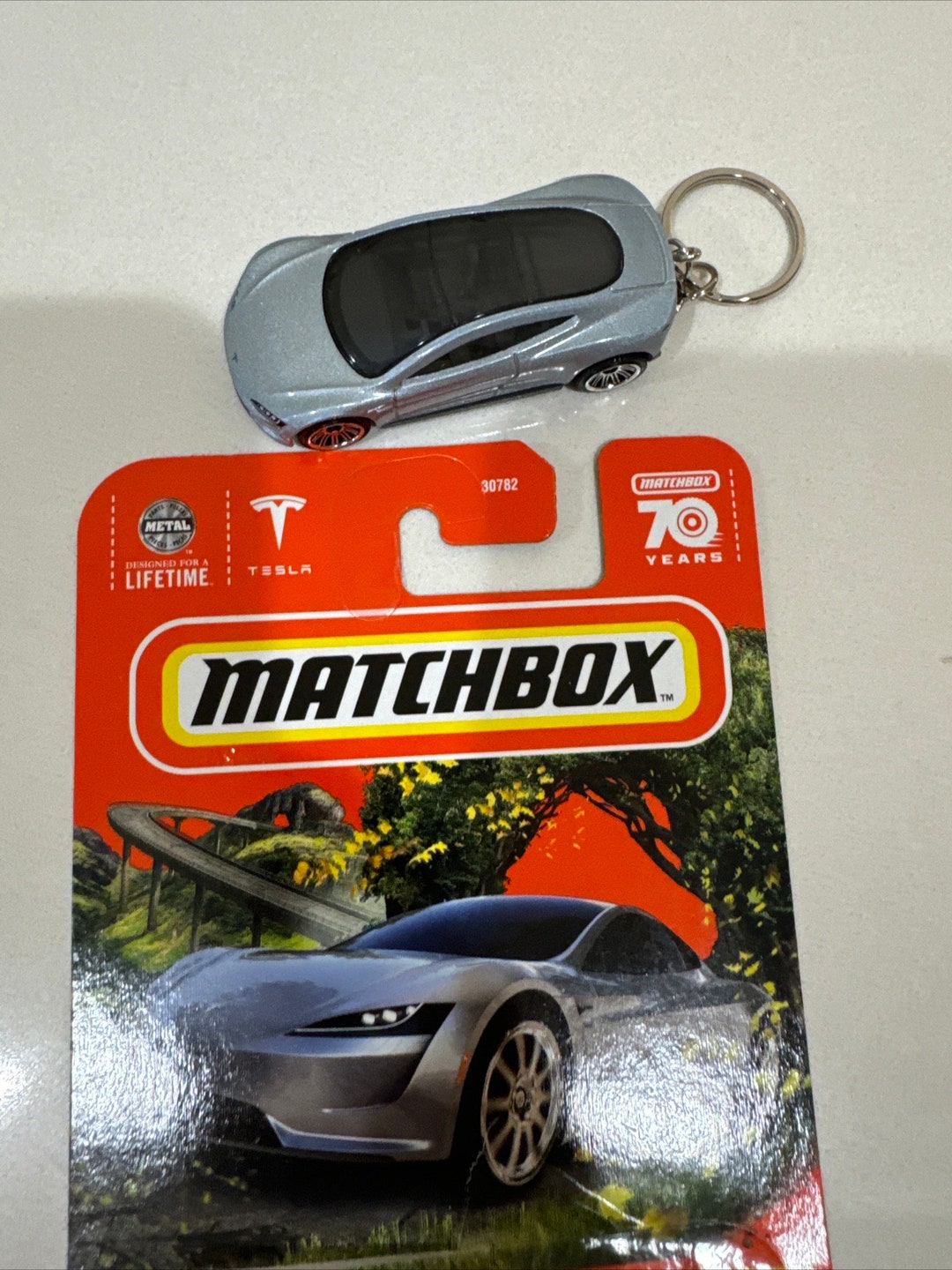 Matchbox Tesla Roadster 2020 Silver Keychain - Etsy