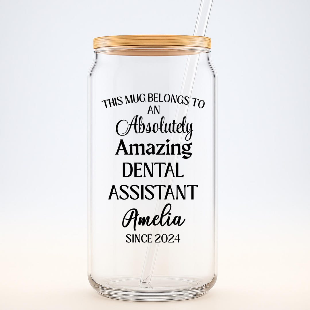 Custom Dental Assistant Sipper, Funny Tooth Gift, Personalized Dentist ...