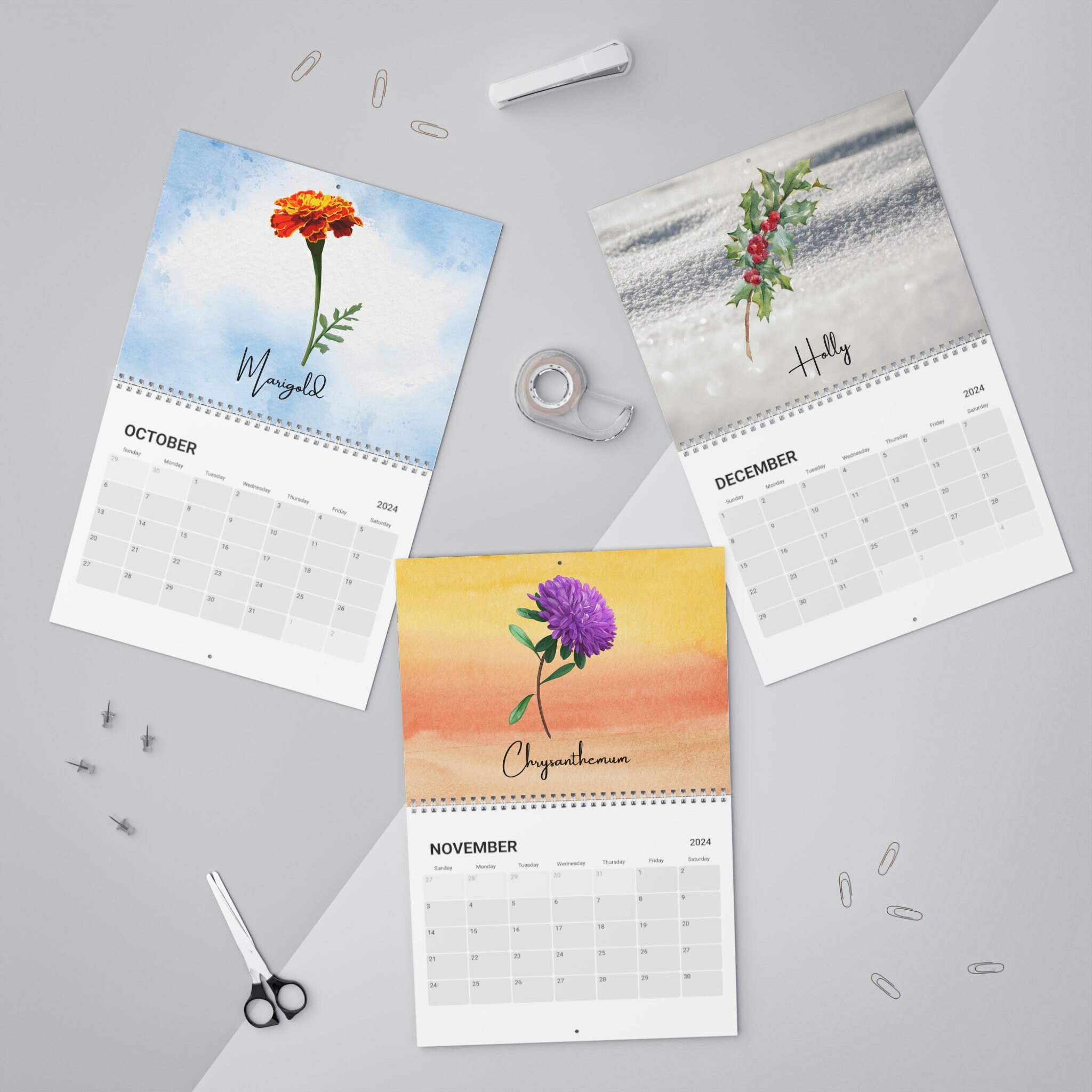 2024 Calendar Birth Month Flower Calendar Mothers Day Gift for - Etsy UK