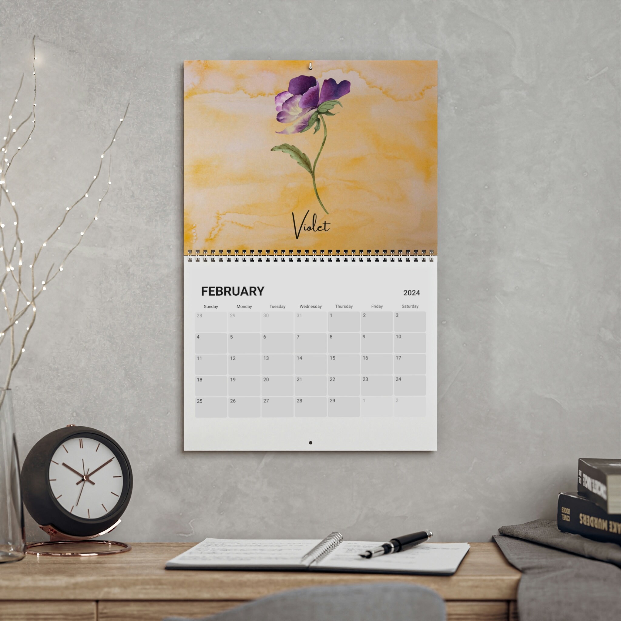 2024 Calendar Birth Month Flower Calendar Mothers Day Gift for - Etsy UK