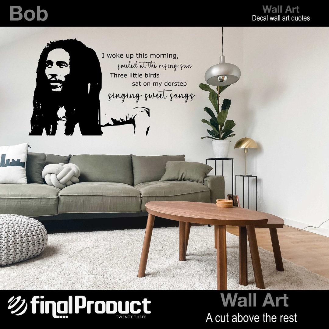 Wall Art Decal Vinyl Sticker Bob Marley Three Little Birds - Etsy