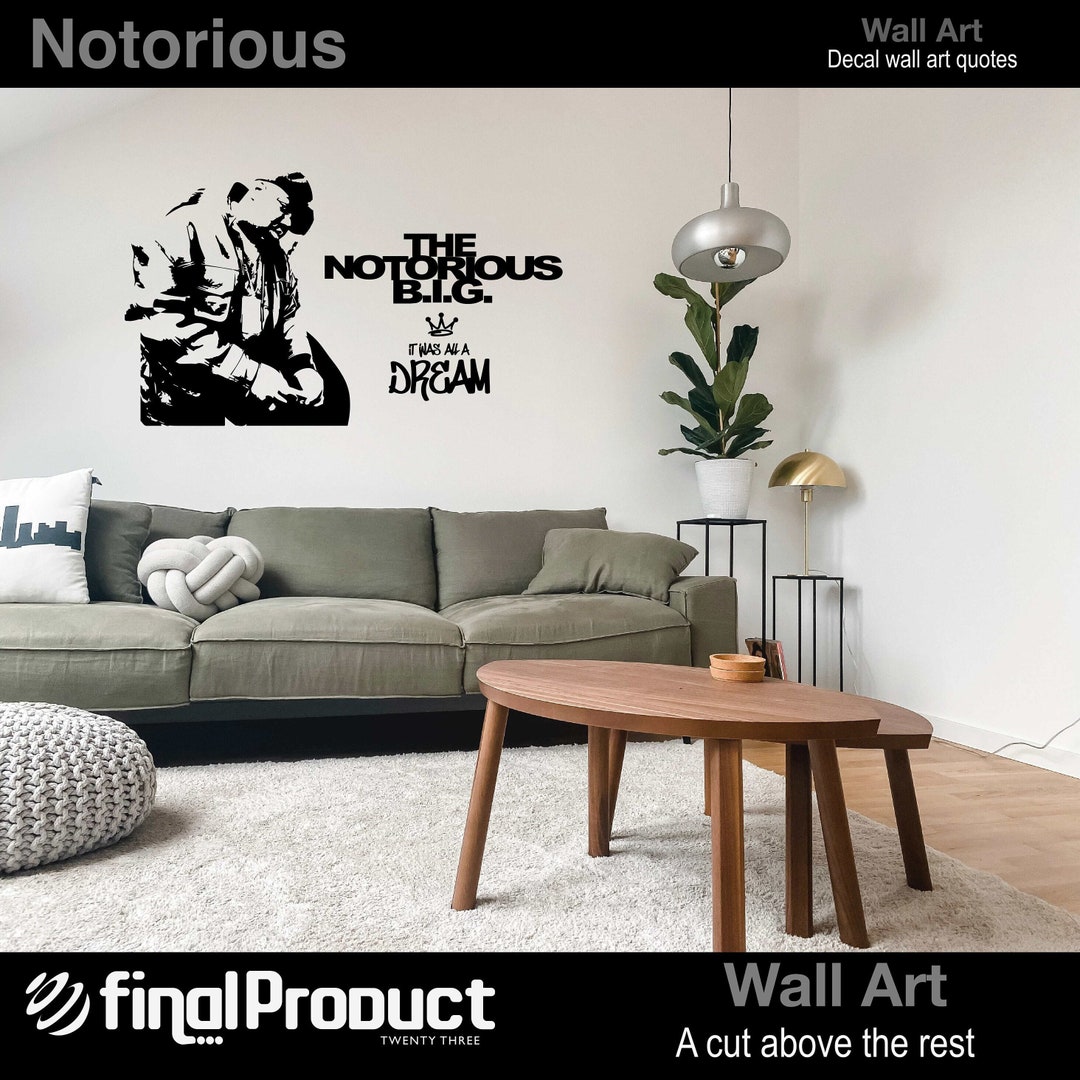 Wall Art Vinyl Decal Biggie Smalls Iconic Wall Decal the Notorious Big ...