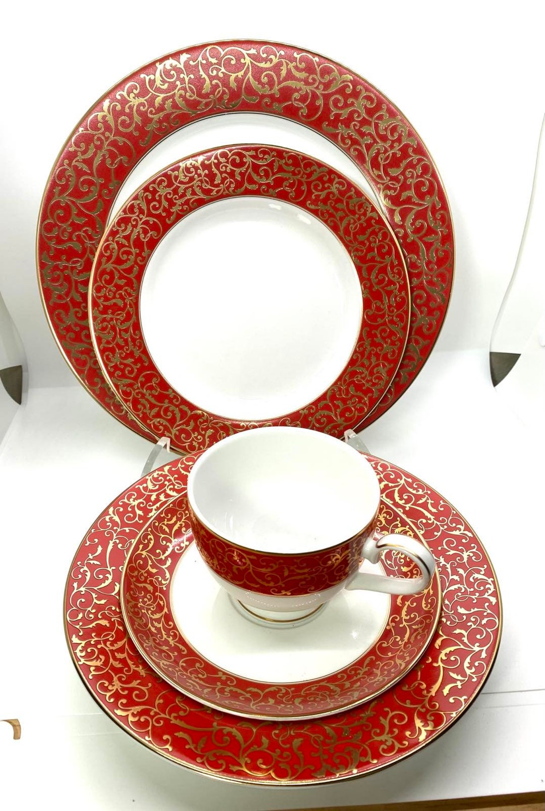 Mikasa Parchment Red Fine China Dinner Set - Etsy