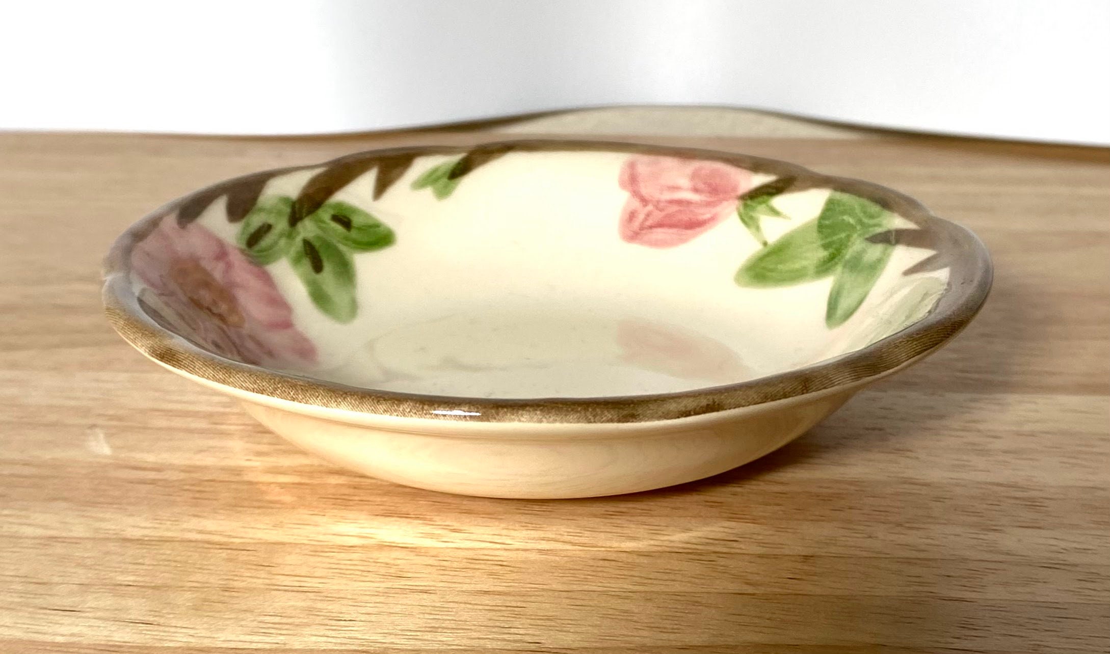 FRANCISCAN “desert Rose” Soup/fruit Bowl - Pink Roses & Green Leaves ...