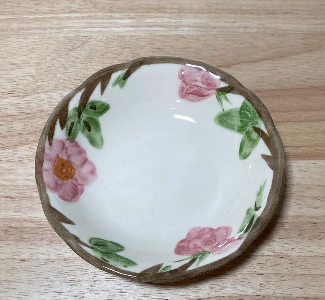 FRANCISCAN “desert Rose” Soup/fruit Bowl - Pink Roses & Green Leaves ...