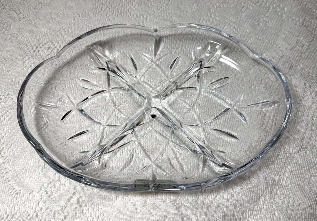 GORHAM CRYSTAL “lady Anne” 4 Part Oval Relish - Clear, Cut, No Trim ...