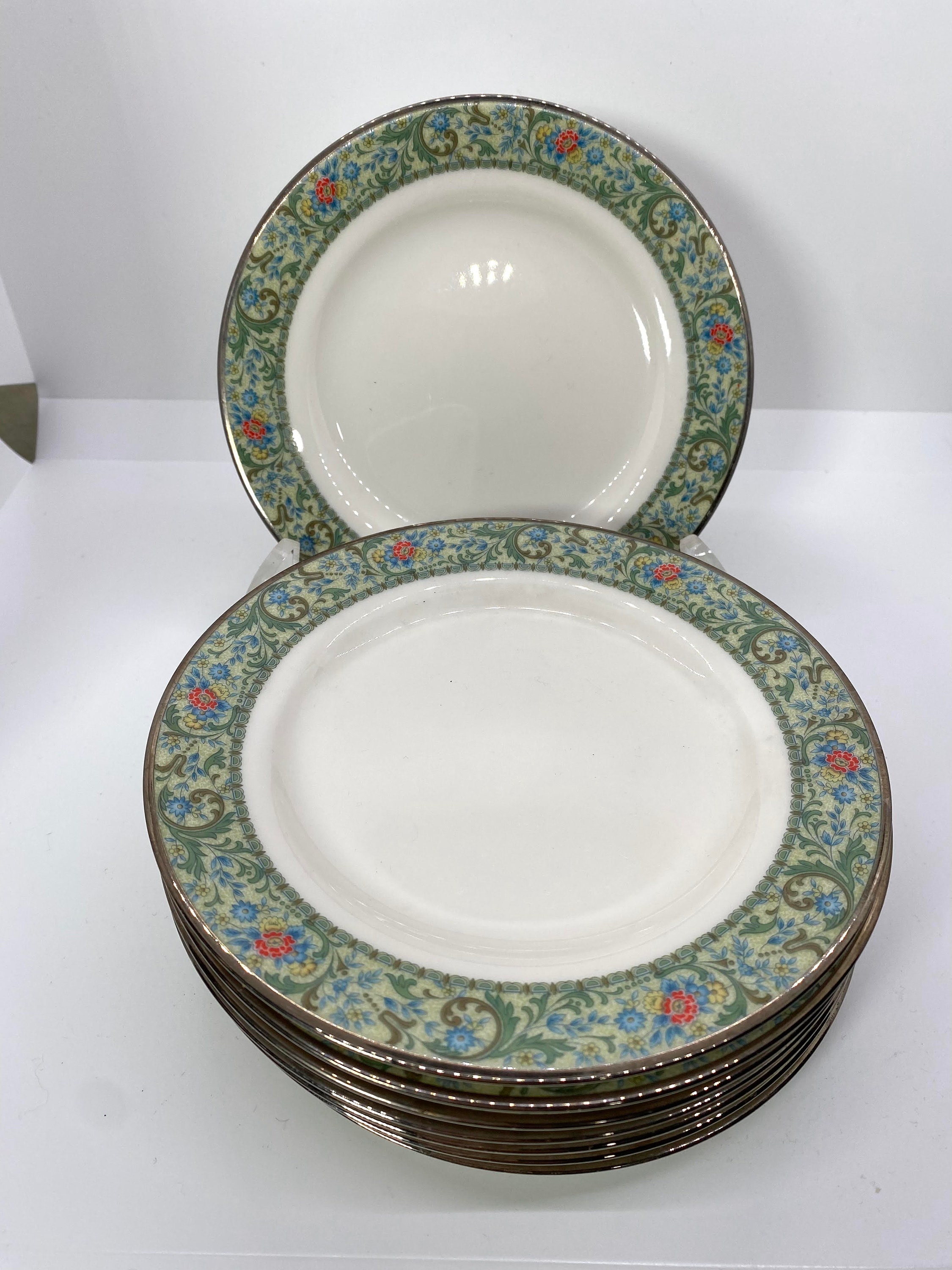 NORITAKE Isolde Japan Ivory China Salad Plate 7019 Blue, Yellow Orange ...