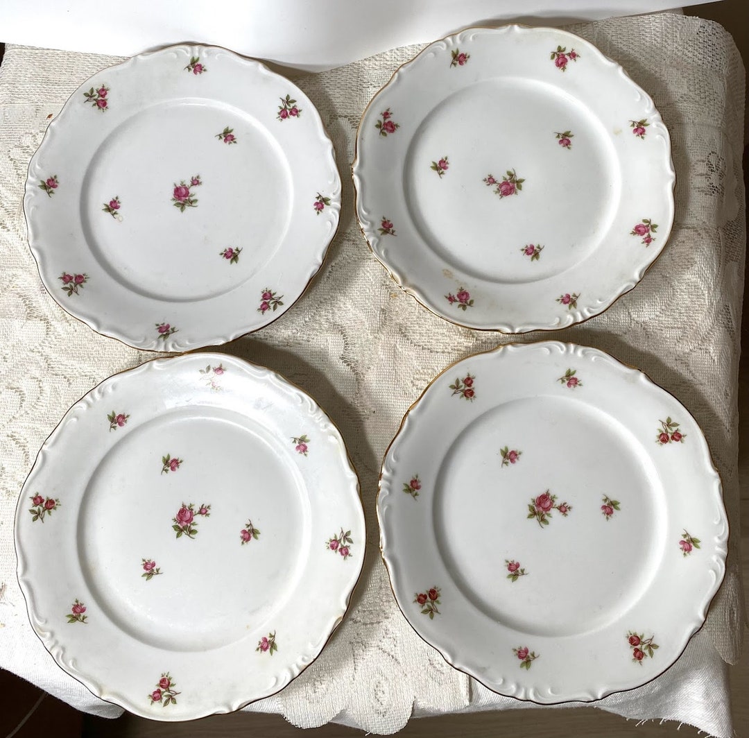 WINTERLING BAVARIA Rosebud rim Shape Salad Plate Set of 4, Scalloped ...