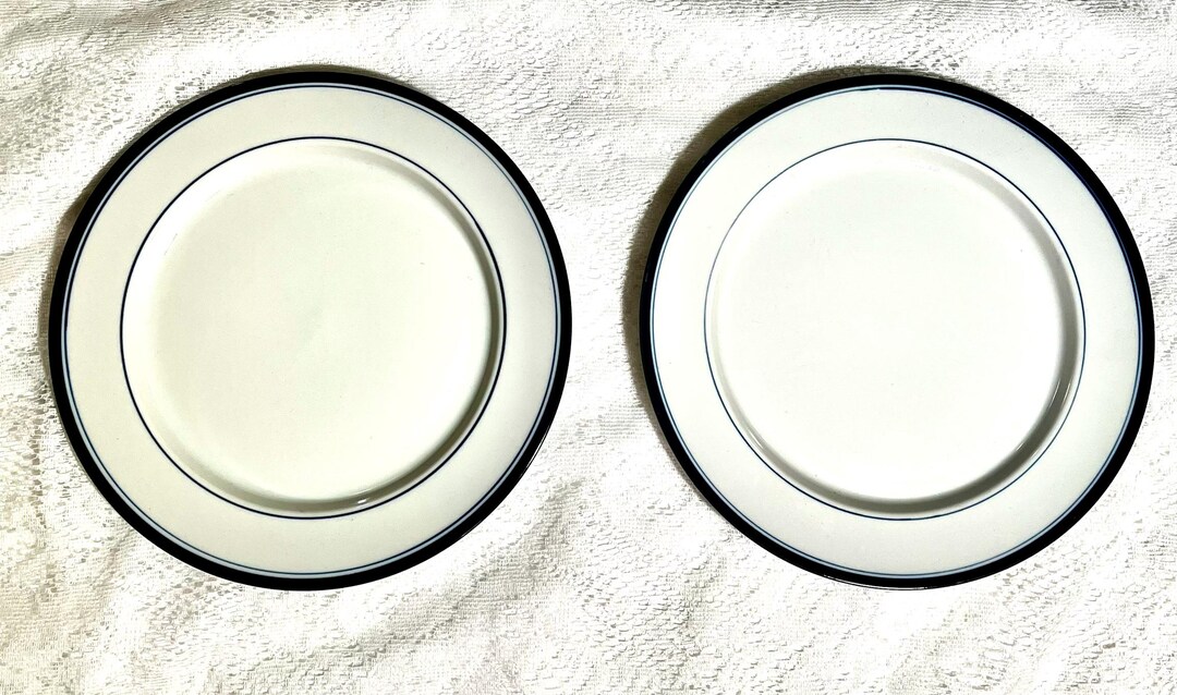 RANMARU Japan "blue Simplicity" Dinner Plate - Set of 2, Blue Bands ...