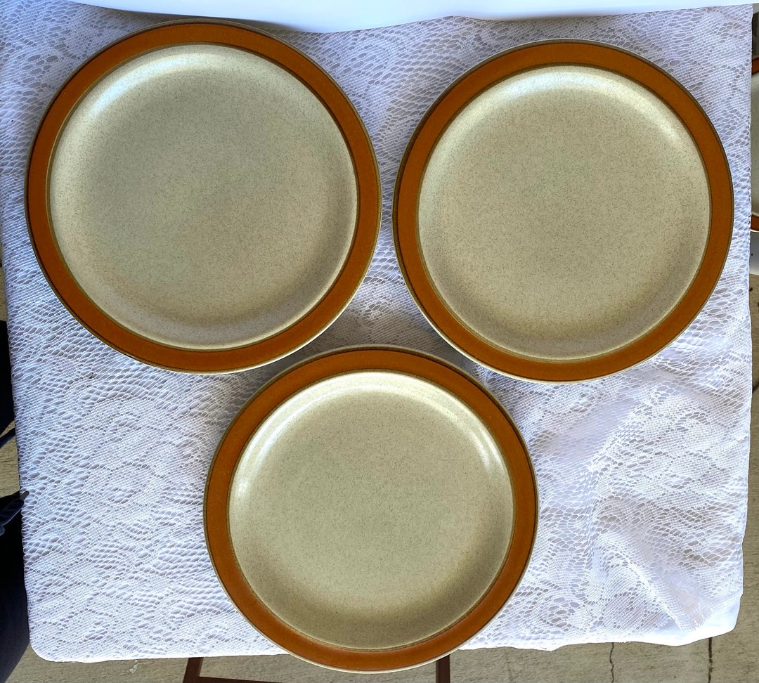 SEARS, Sahara Japan Orange Dinner Plate - Set of 3, Stoneware, Orange ...