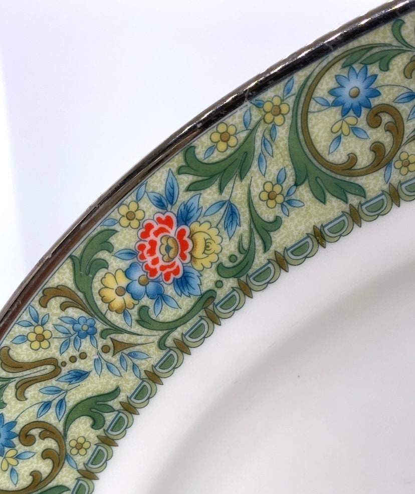 NORITAKE Isolde Japan Ivory China Salad Plate 7019 Blue, Yellow Orange ...