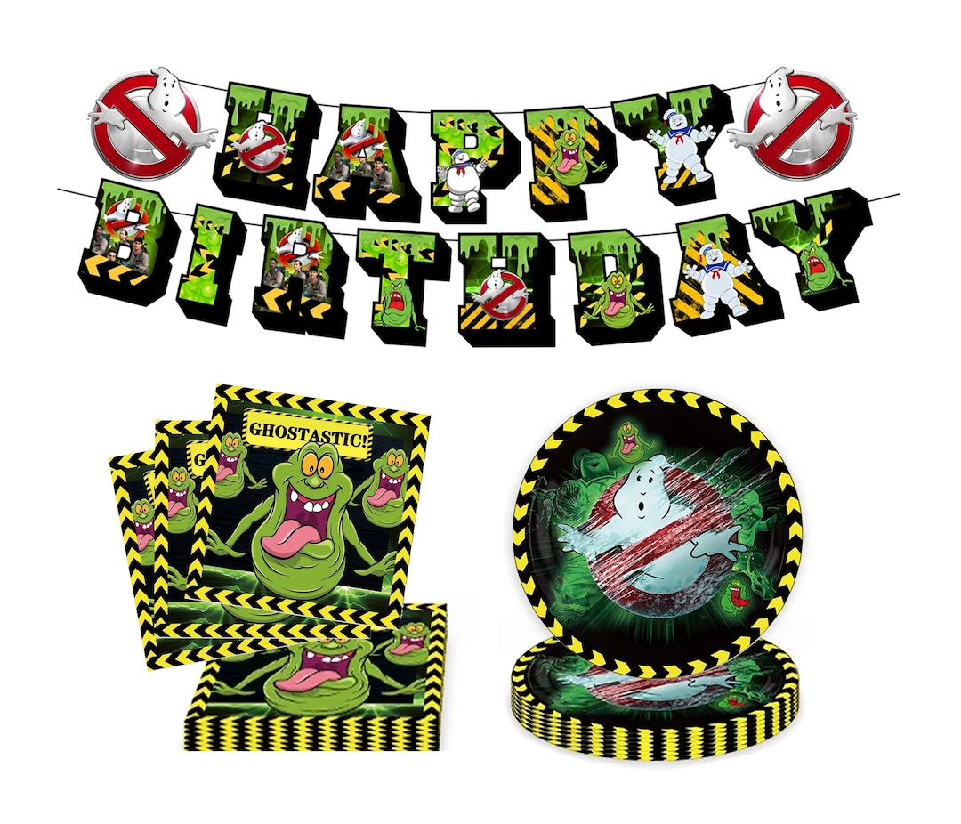 Ghostbusters Themed Halloween Party Decoration Banner Bunting Napkins ...