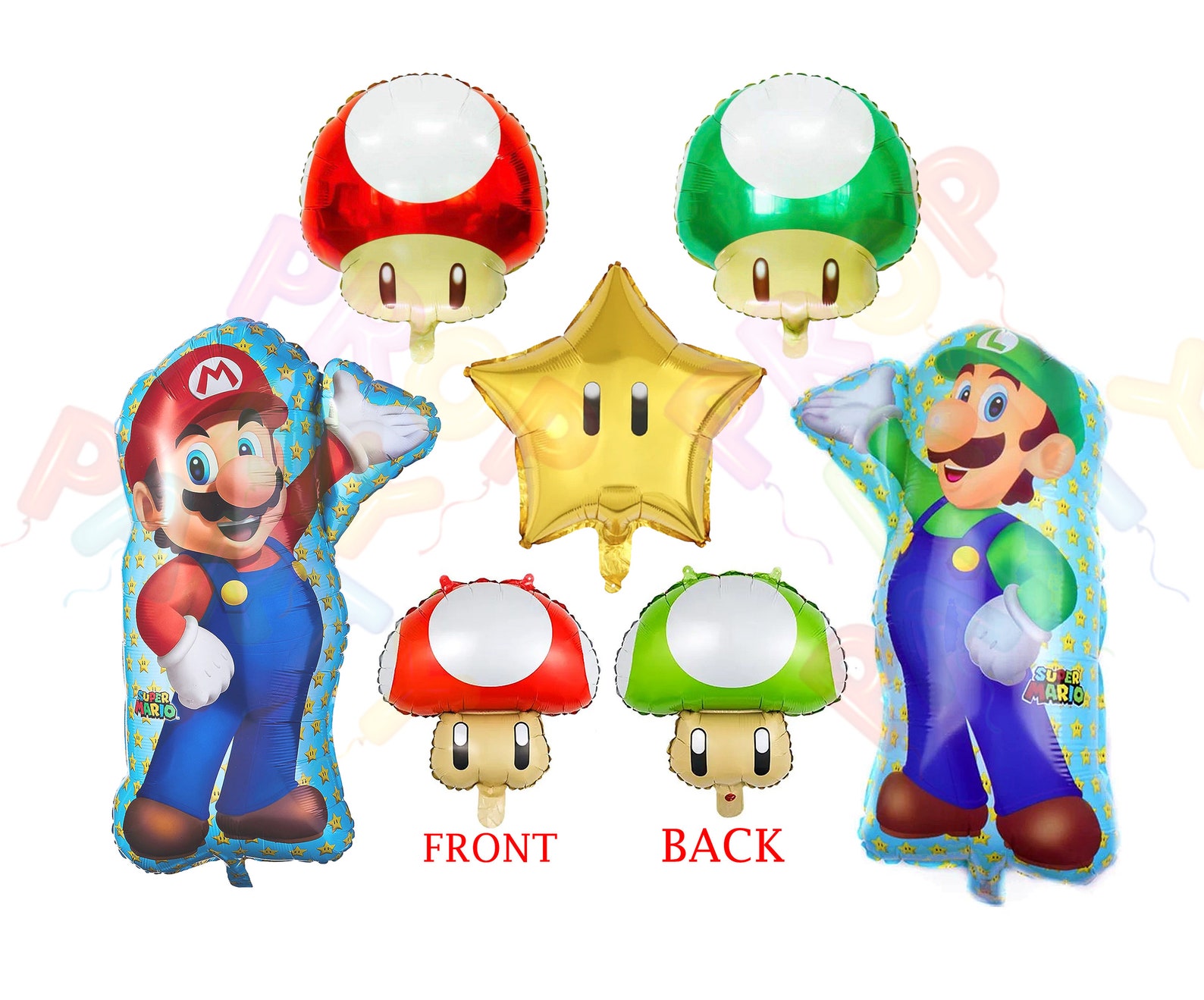 Super Mario Brothers Ballon en aluminium Luigi champignon étoile - Etsy ...
