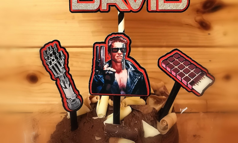 The Terminator Themed Caketopper 80s Movies Arnold Schwarzenegger ...