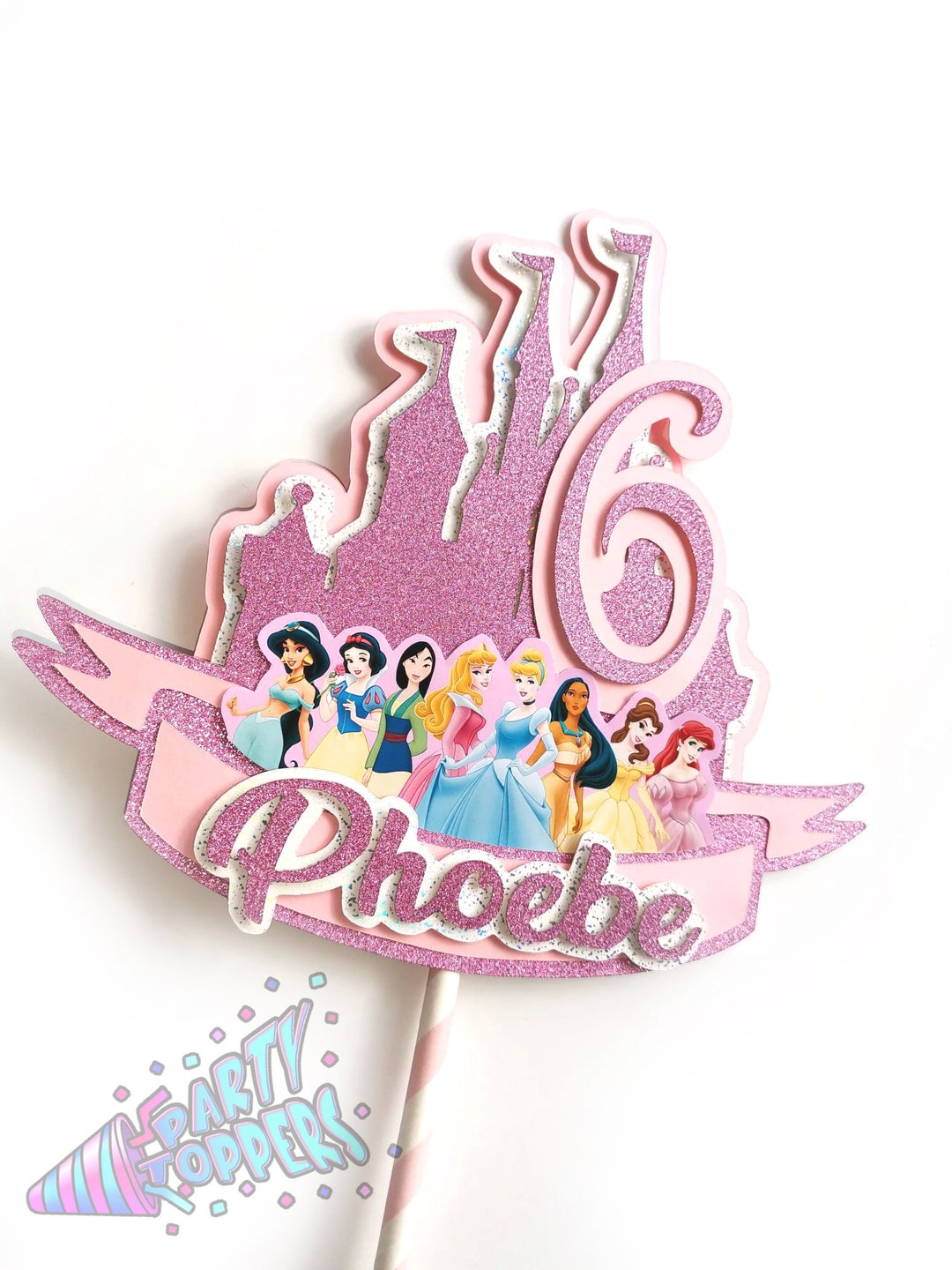 Princess Themed Personalised Cake Topper - Etsy UK