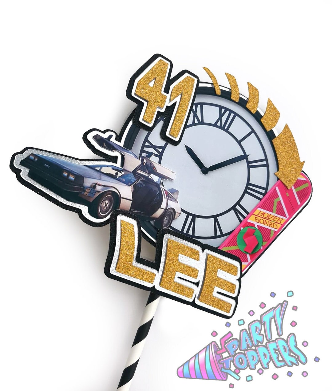 Back to the Future Themed Personalised Caketopper - Etsy