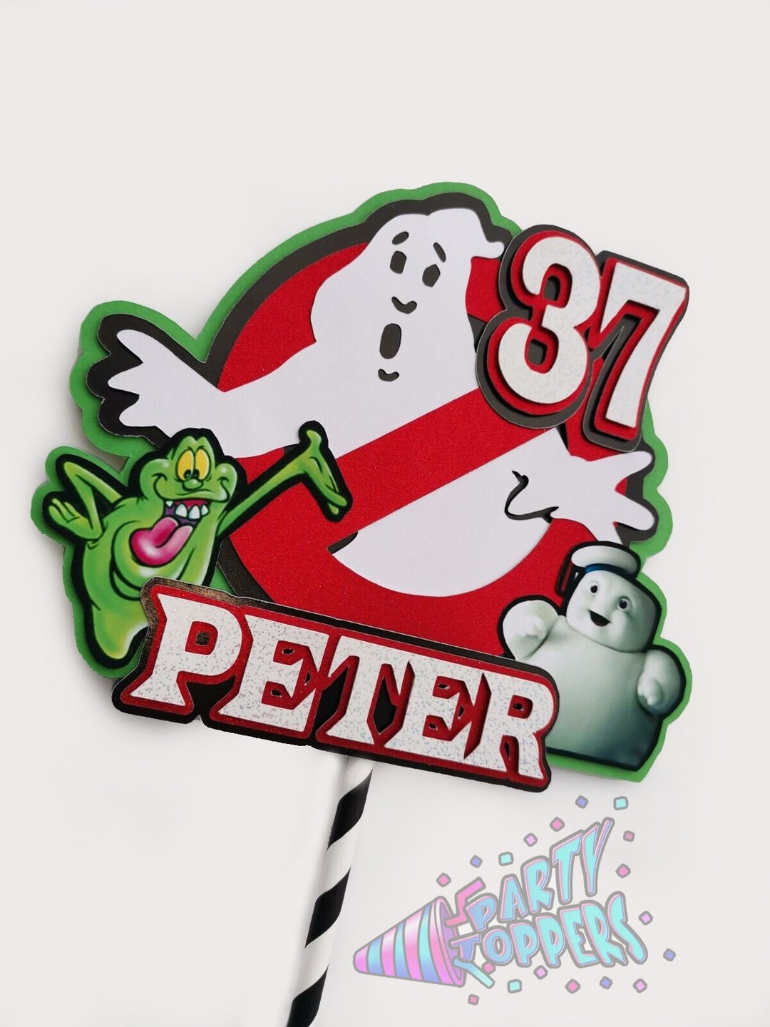 Ghostbusters Themed Personalised Cake Topper Slimer Stay Puft - Etsy