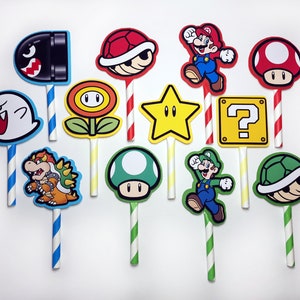 Super Mario Brothers Themed Cupcake Toppers - Etsy