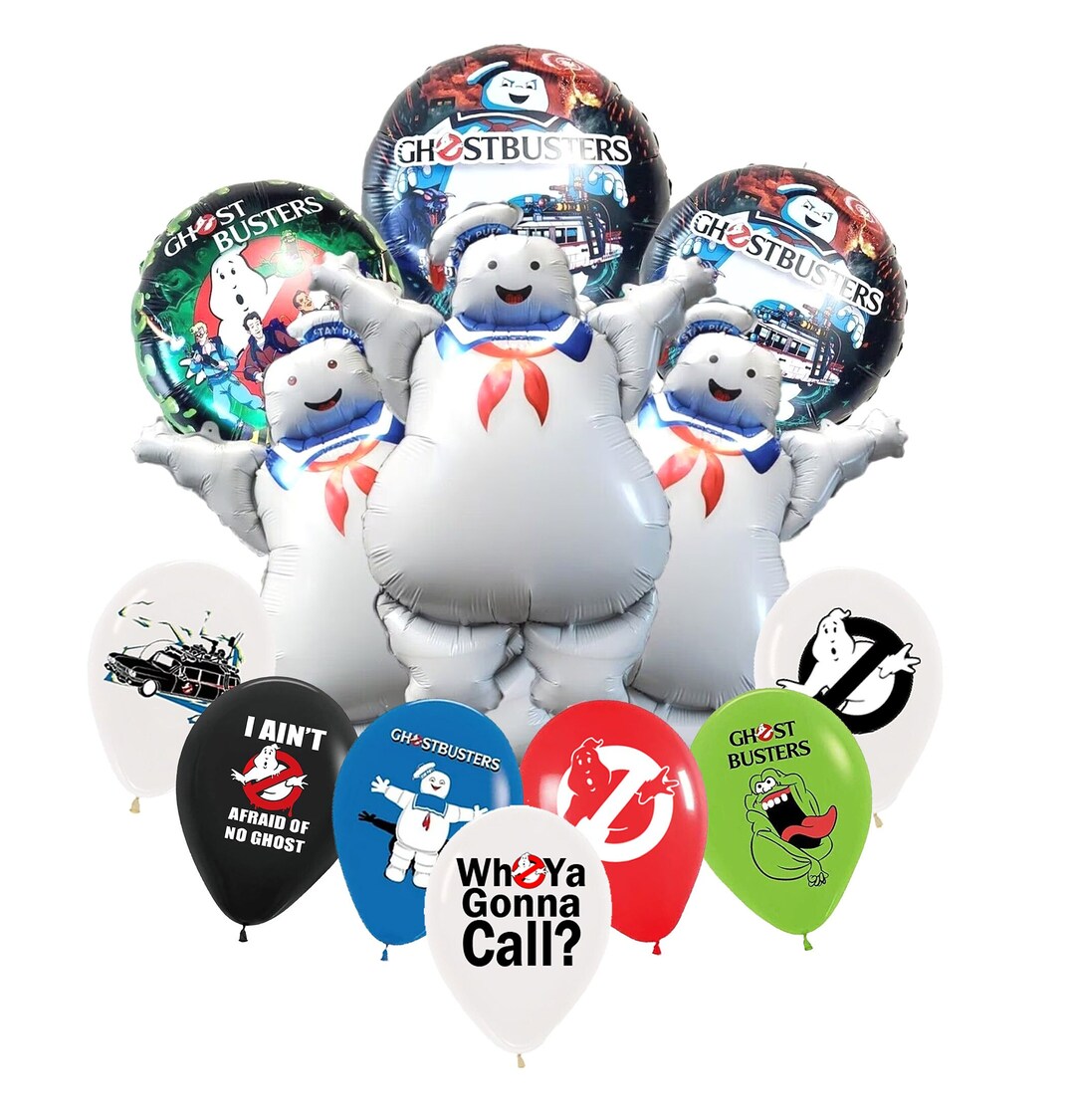 Ghostbusters Themed Foil Balloons Stay Puft Marshmallow Man Ecto 1 - Etsy