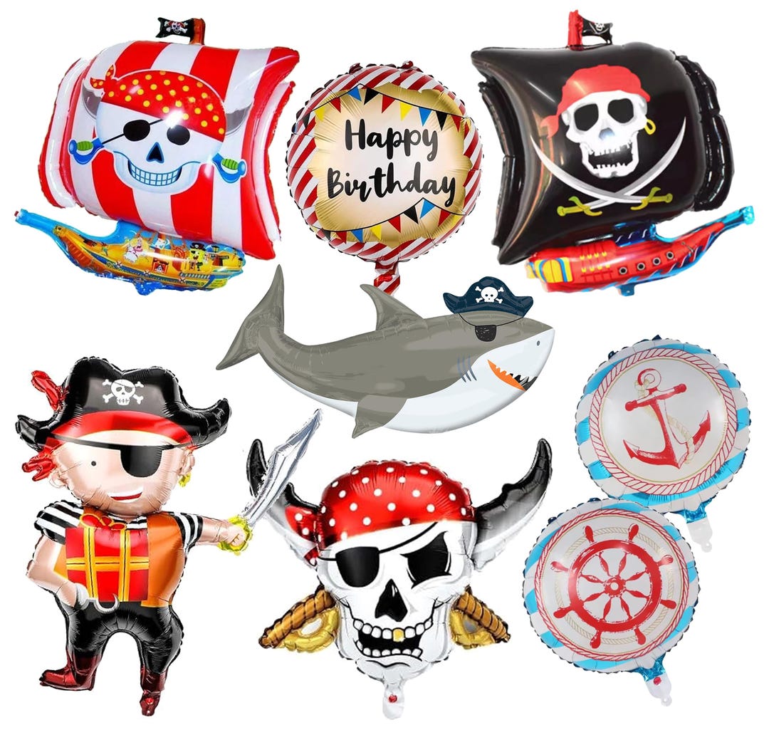 Pirate Birthday Themed Party Shark Anchor Sponge Bob Pirate Ship Skull ...