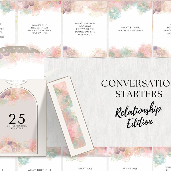 Printable Conversation Cards Relationships I Get to Know You Questions ...