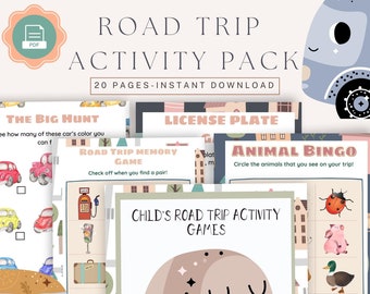 Travel Bingo Game Printable, Kids Road Trip Games Printable, Family ...