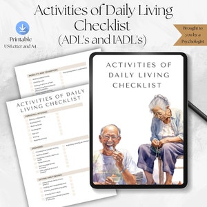 Activities of Daily Living Checklist, Senior Home Health, Independent ...