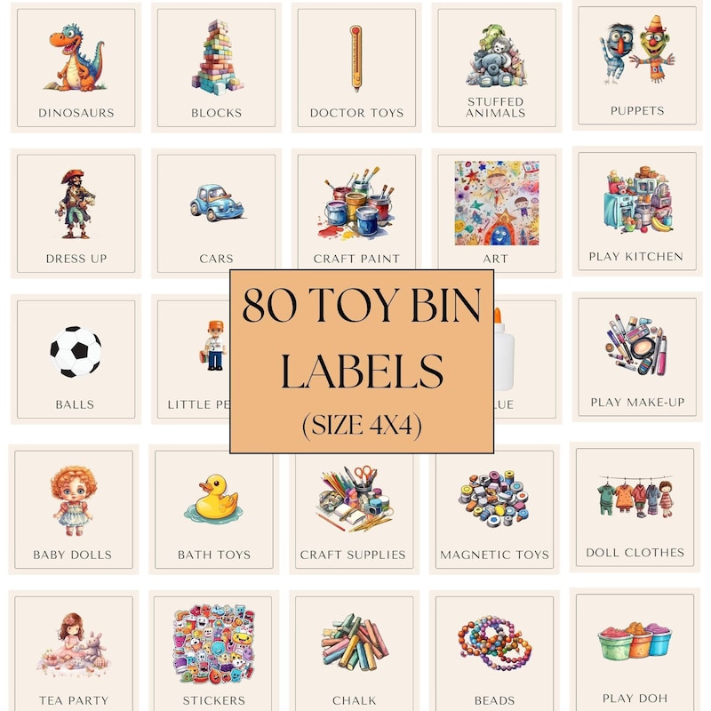 Toy Bin Labels - Etsy