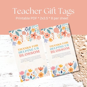 Teacher Appreciation | Instant Download | Plant Gift Tag | Sunflower ...