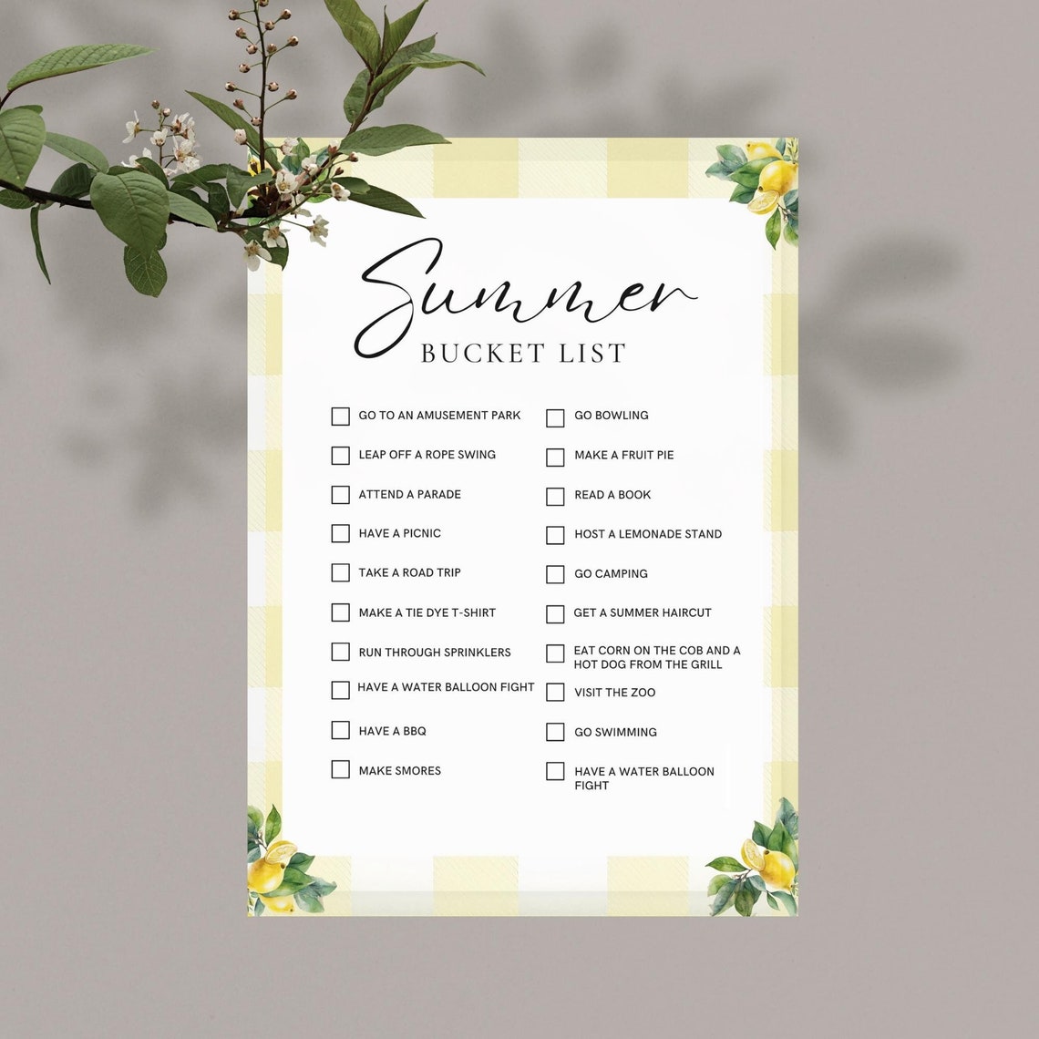 Summer Bucket List Printable, Summer Break Bucket List Template, Summer ...