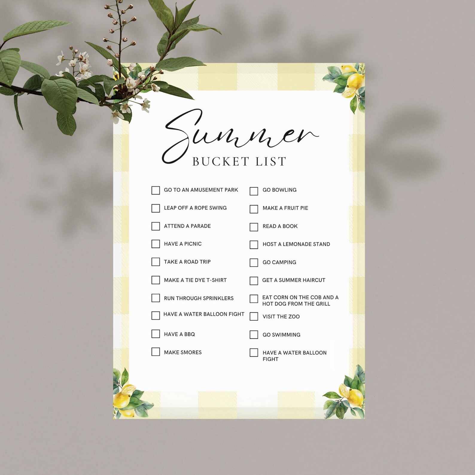 Summer Bucket List Printable, Summer Break Bucket List Template, Summer ...