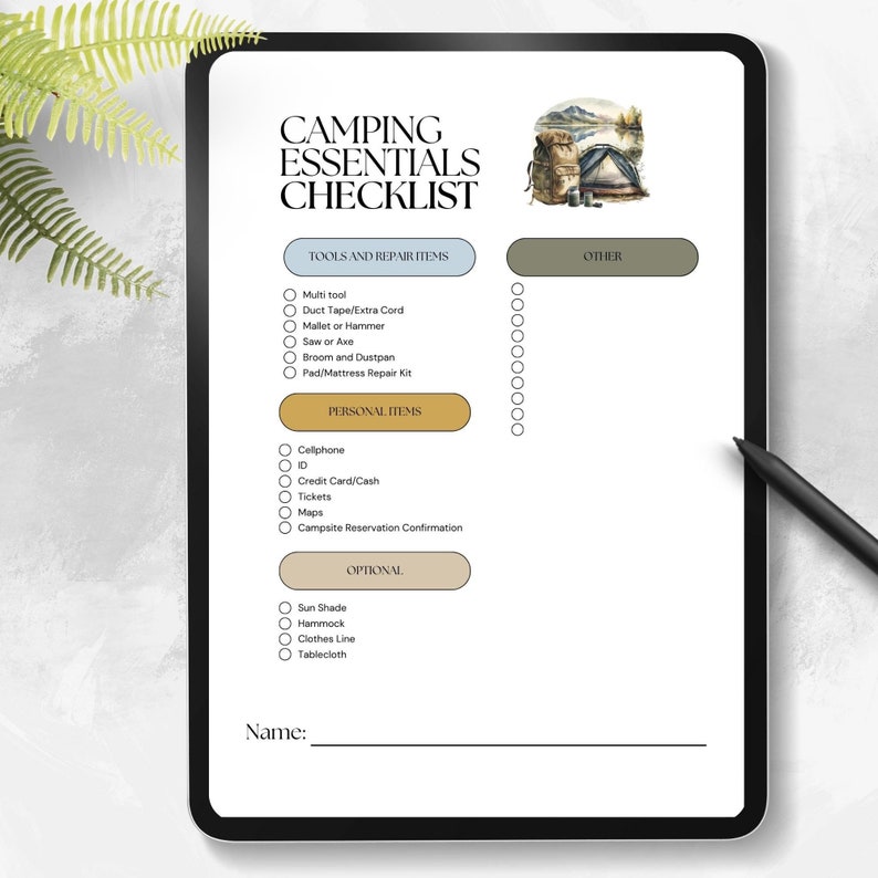 Camping Checklist Printable I Camping Essentials Packing List I Family ...