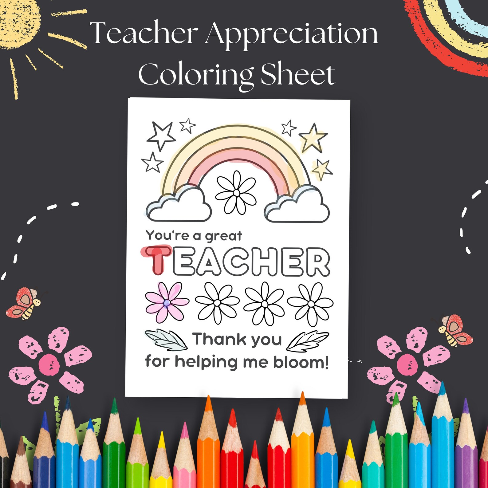 Teacher Appreciation Printable Coloring Pages, Gift Coloring Pages ...
