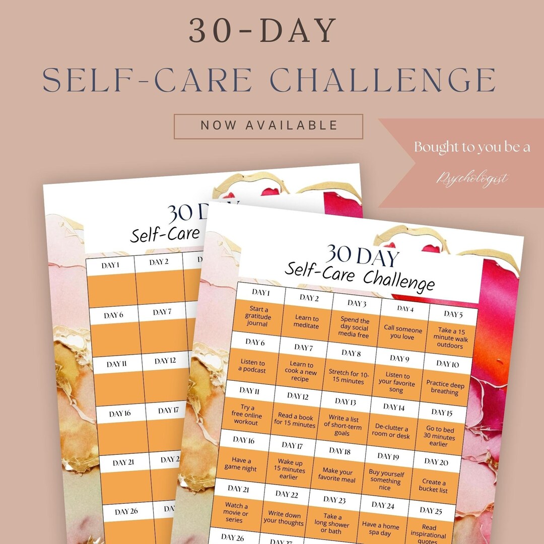 Self-care Printable I 30 Days of Self-care I Self-development I ...