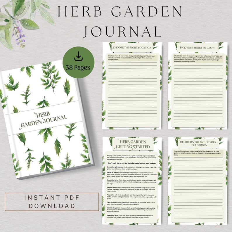 Gardening Planner Printable, Herb Garden Planner, Garden Journal ...