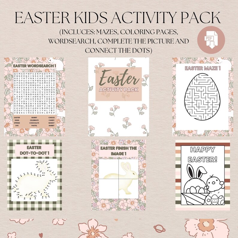 Easter Activity Pack Printable, Kids Easter Games, Easter Word Search ...