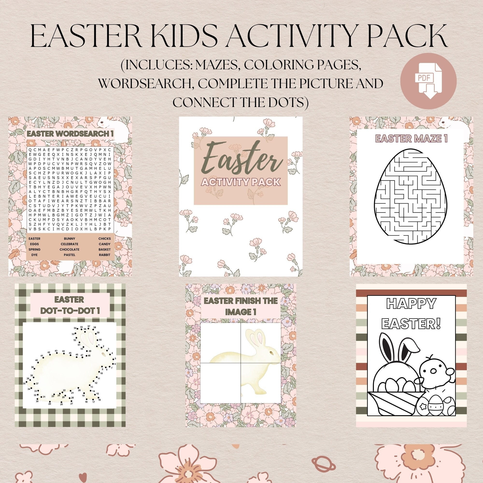 Easter Activity Pack Printable, Kids Easter Games, Easter Word Search ...