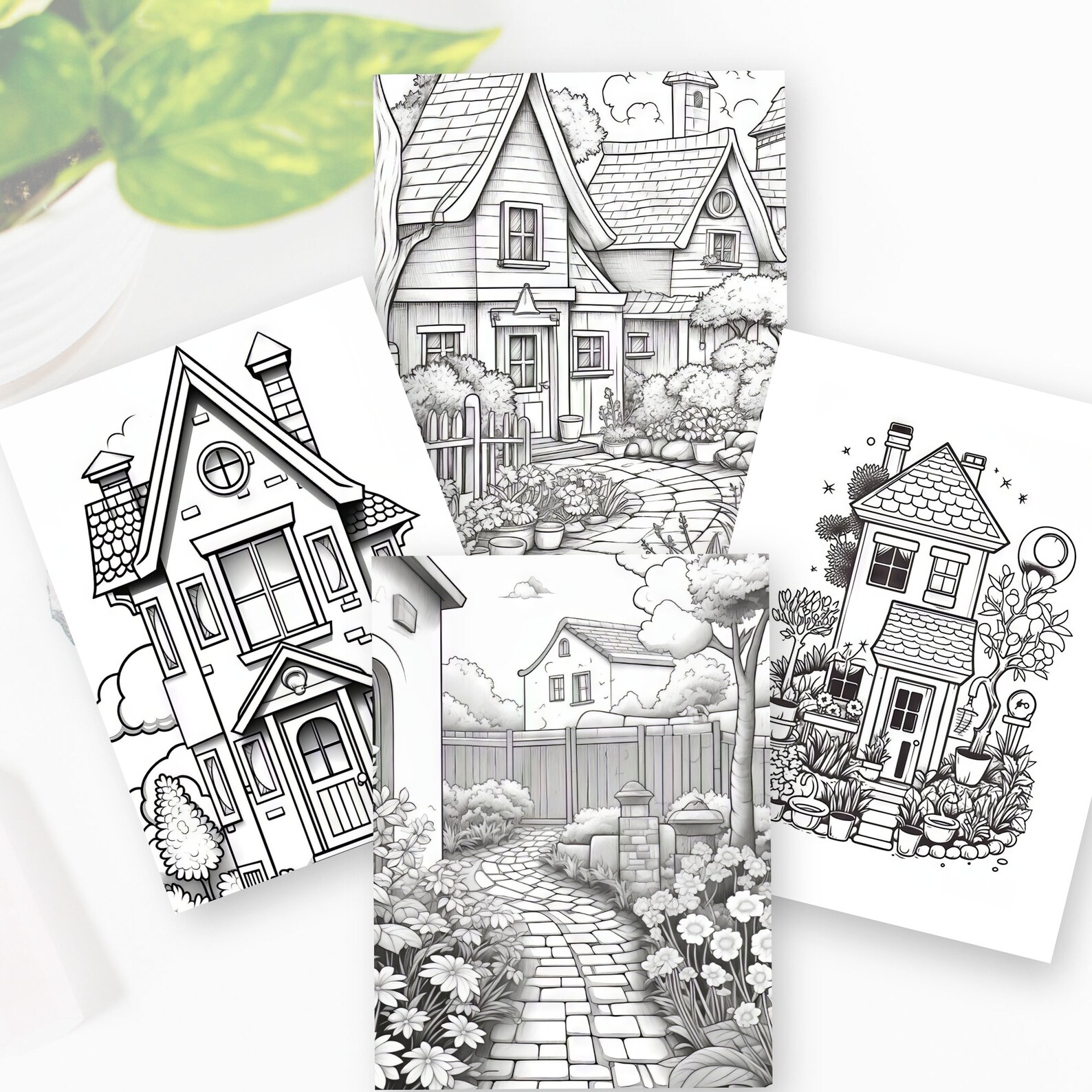 Adult Coloring Pages, Building Themed Coloring Printable, Coloring ...