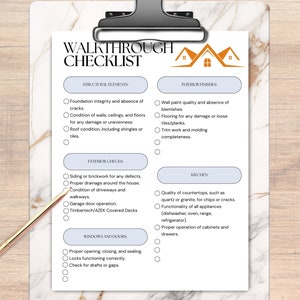 New Home Walkthrough Checklist, Final Walkthrough Guide, Canva Template, Real Estate Marketing ...