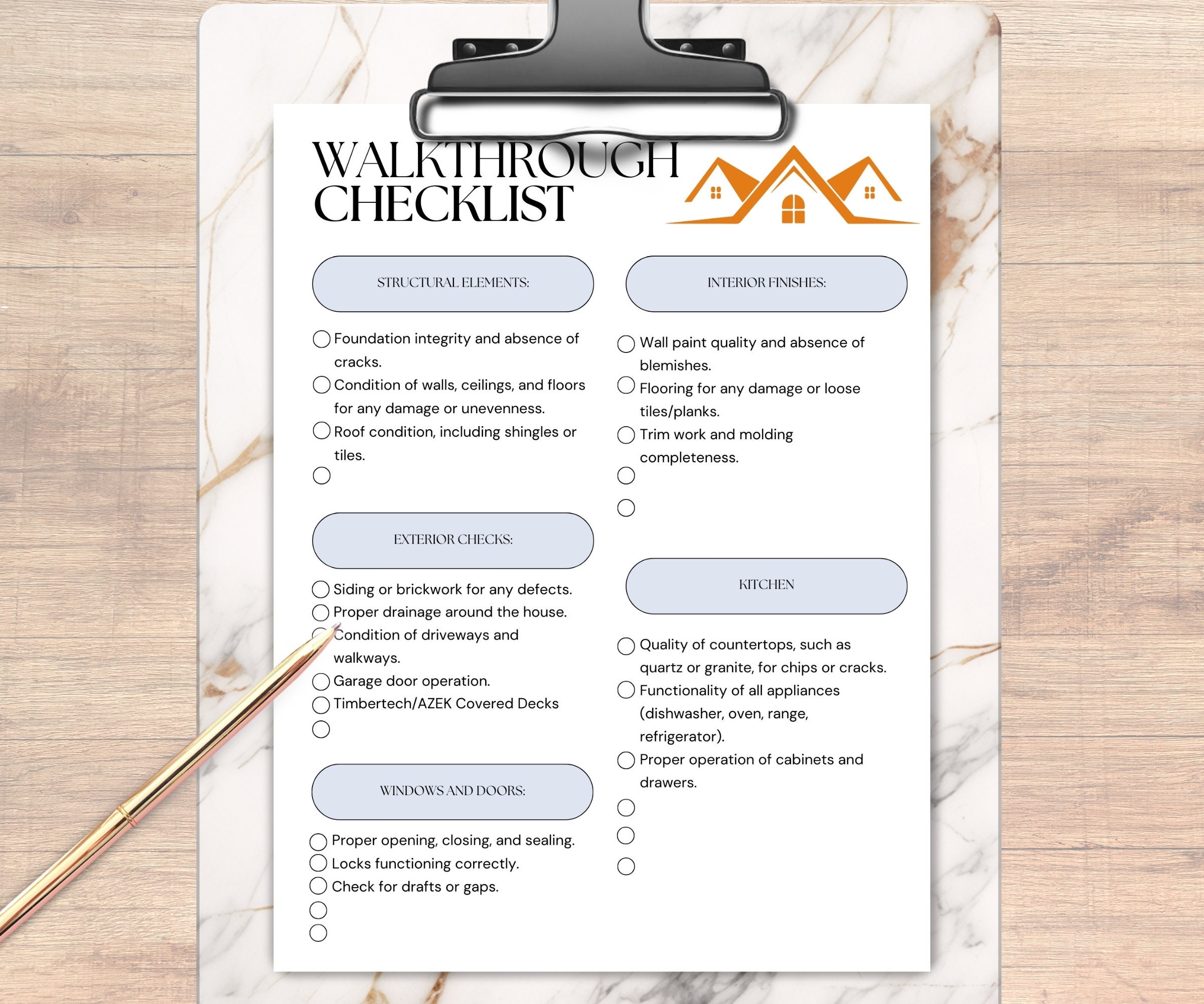New Home Walkthrough Checklist, Final Walkthrough Guide, Canva Template ...