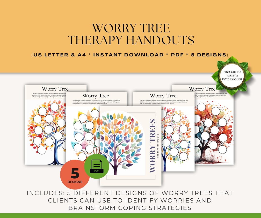 The Worry Tree Worksheets, Anxiety Relief, Cognitive Distortions ...