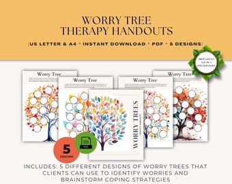 The Worry Tree Worksheets, GAD Anxiety Relief, Challenging Cognitive ...