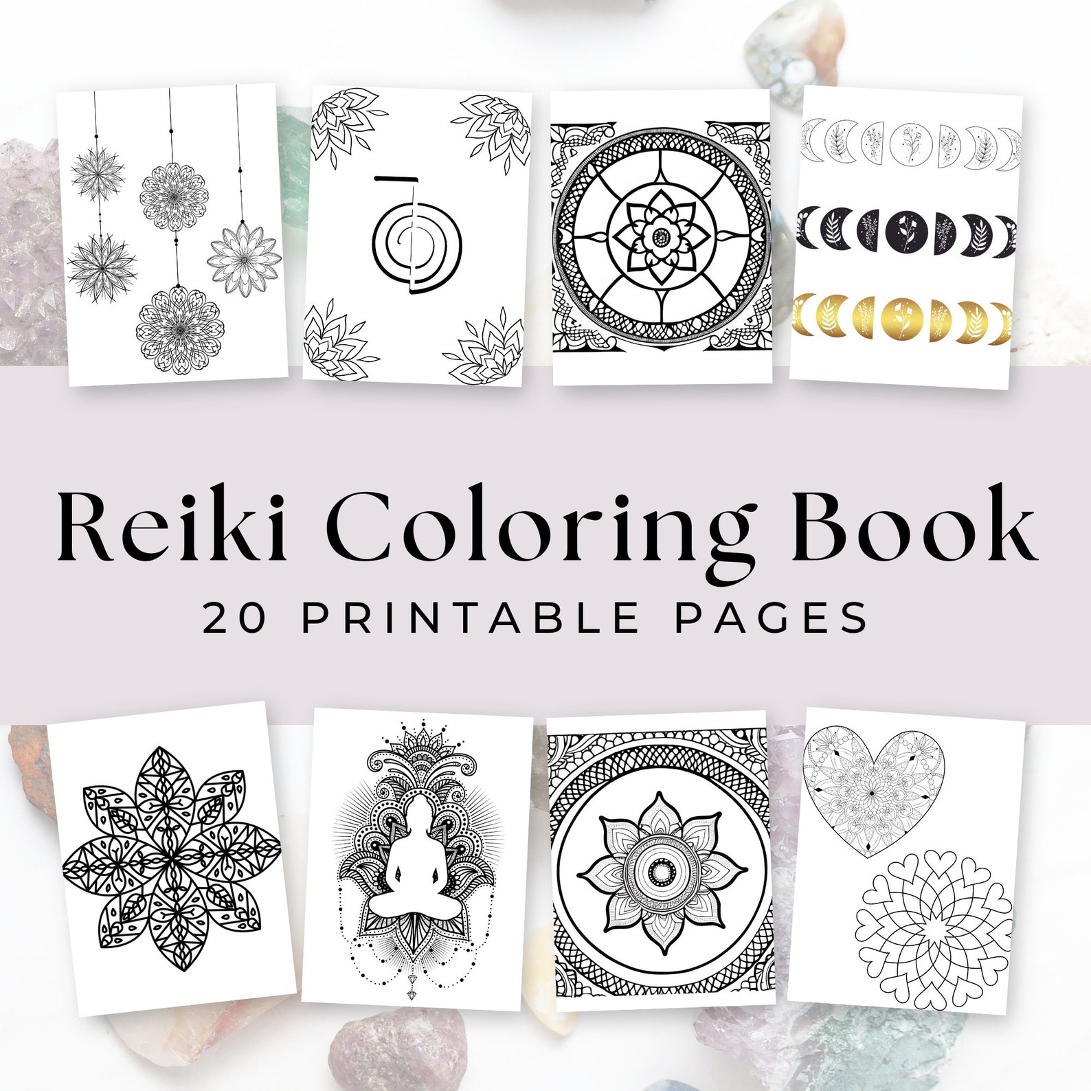 Reiki Coloring Pages With Mandala Designs, B&W Coloring Pages for ...