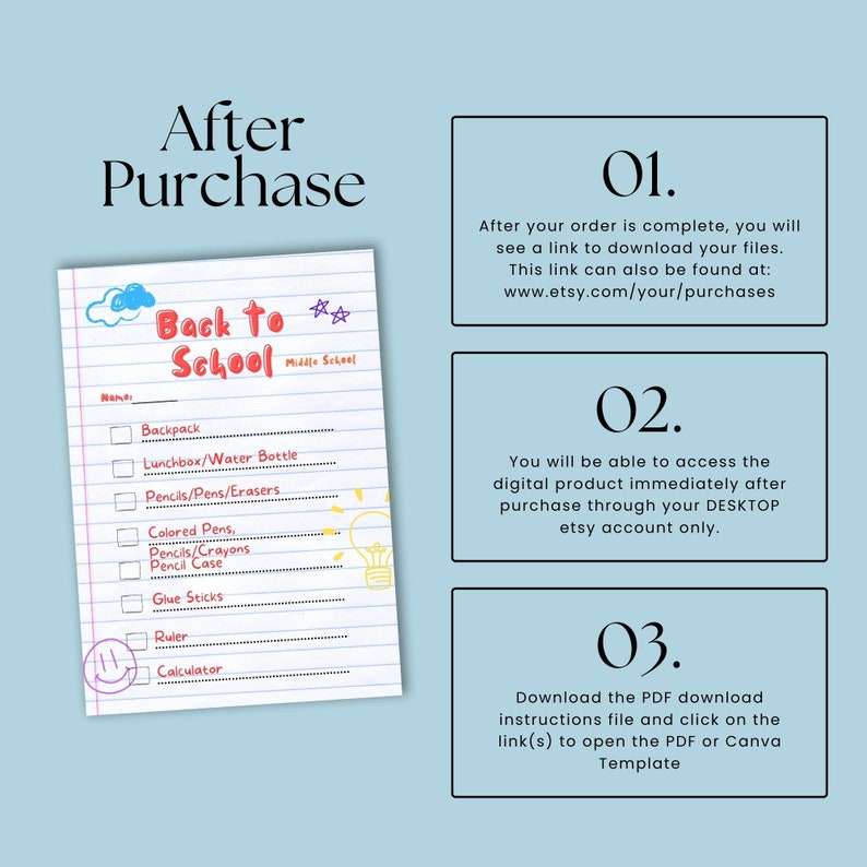 Back to School Checklist, Middle School Supplies List, Classroom ...