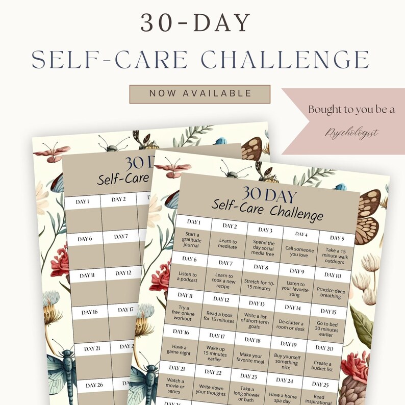 Self-care Printable I 30 Days of Self-care I Self-development I ...