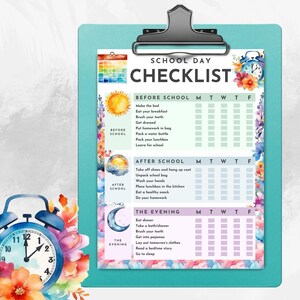 Daily Routine Checklist for Kids | Back to School Editable Printable ...
