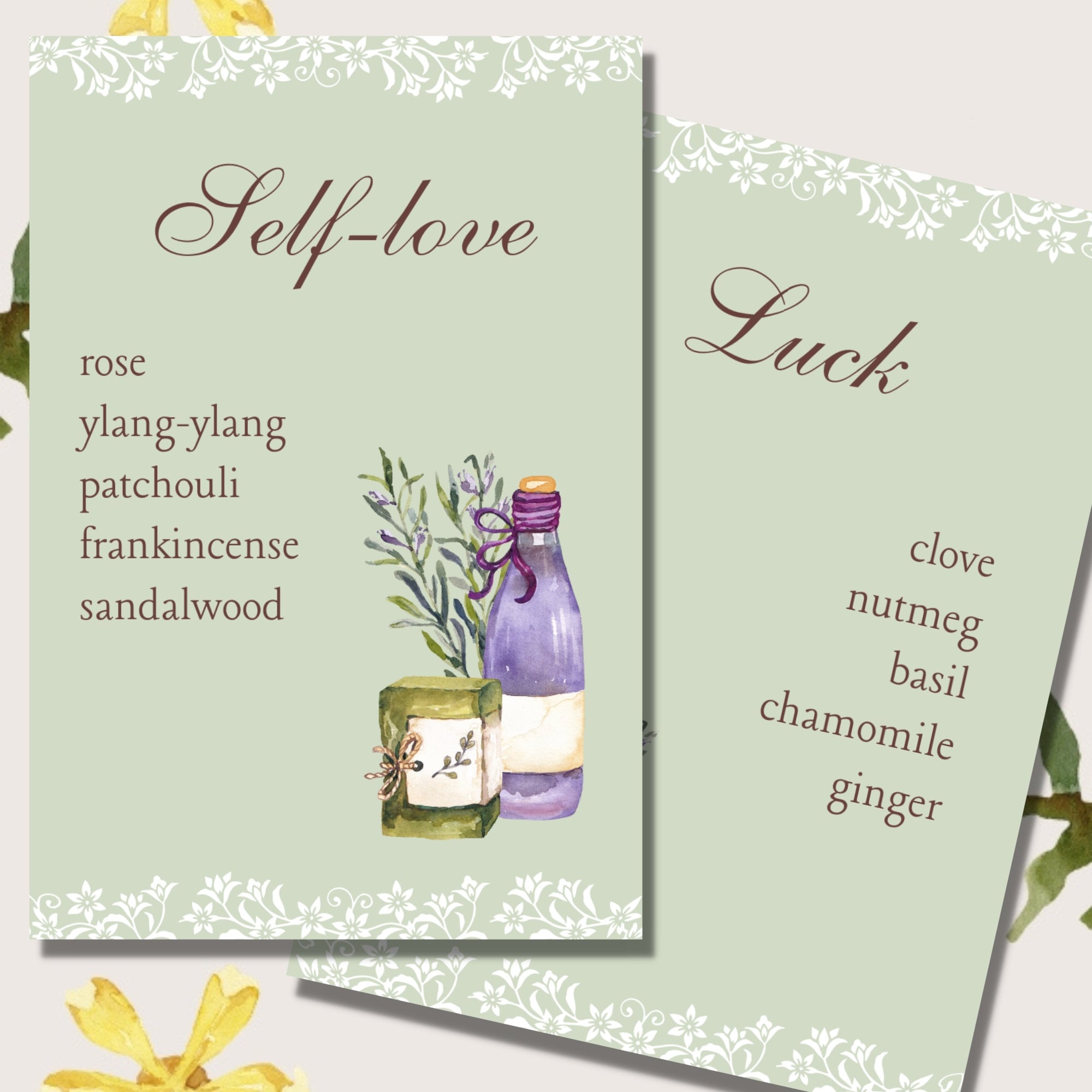 Printable Intention Card Deck, Affirmation Cards, Healing Herbs, Herbal ...